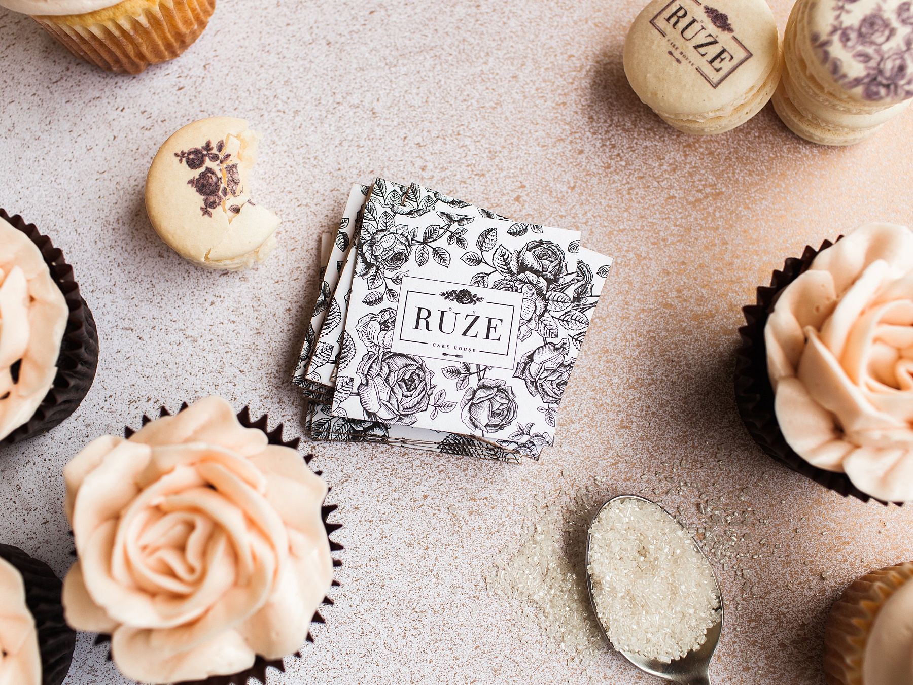 Ruze Cake House - Custom Eatery Branding - Foil & Ink
