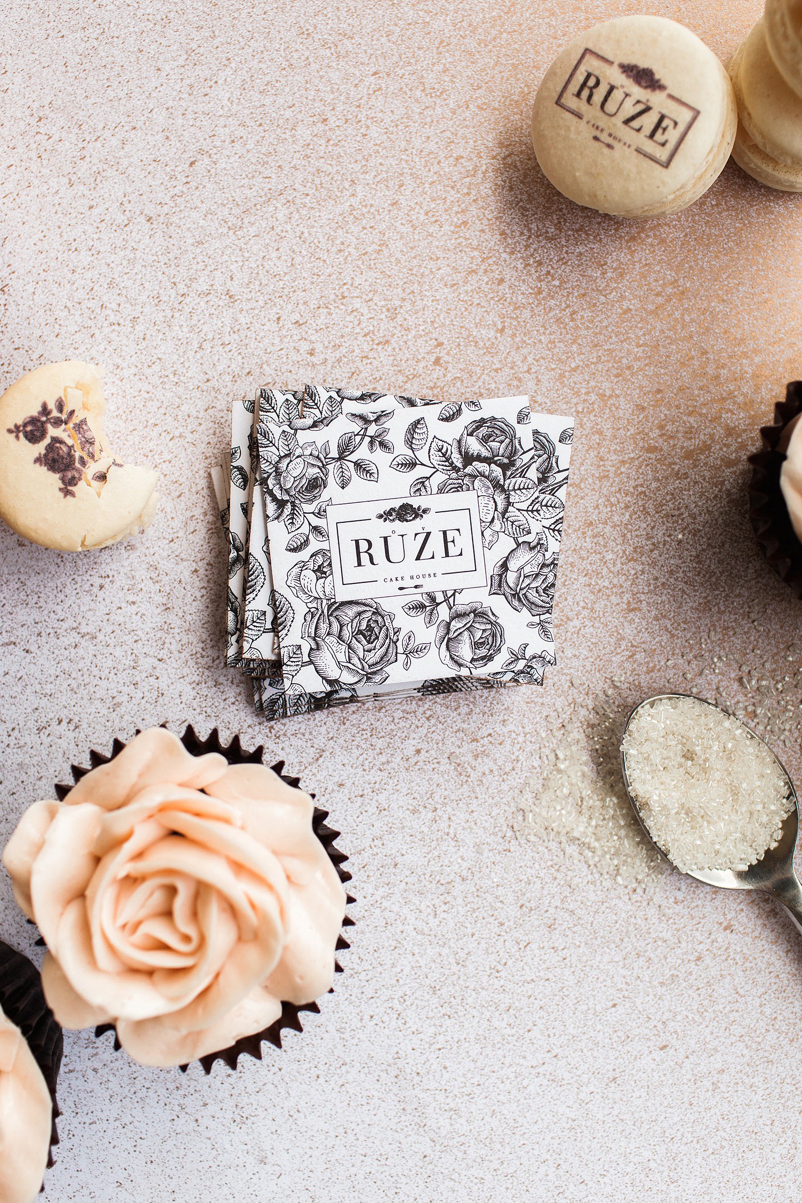 Ruze Cake House - Custom Eatery Branding - Foil & Ink