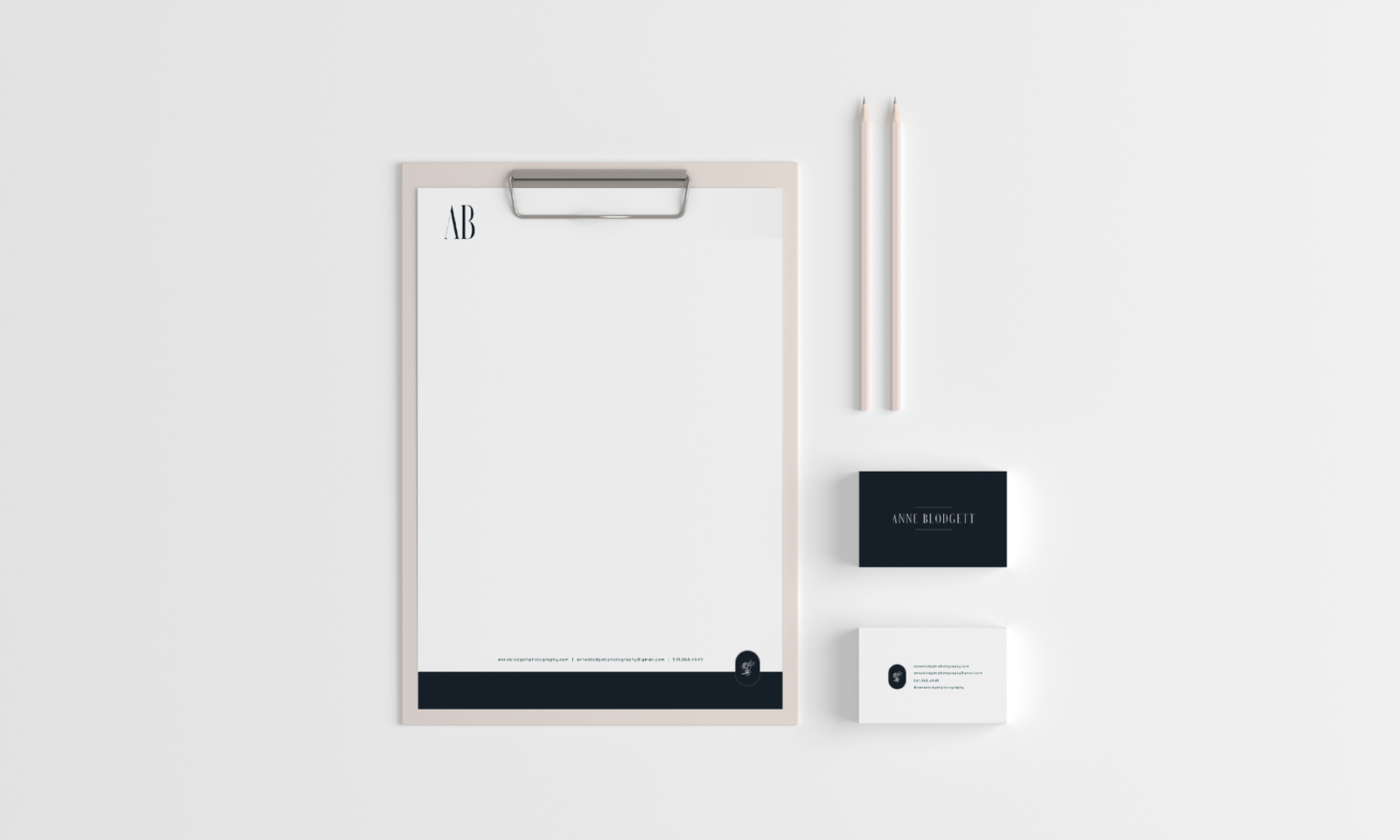 Anne Blodgett photography - Custom branding - Foil & Ink