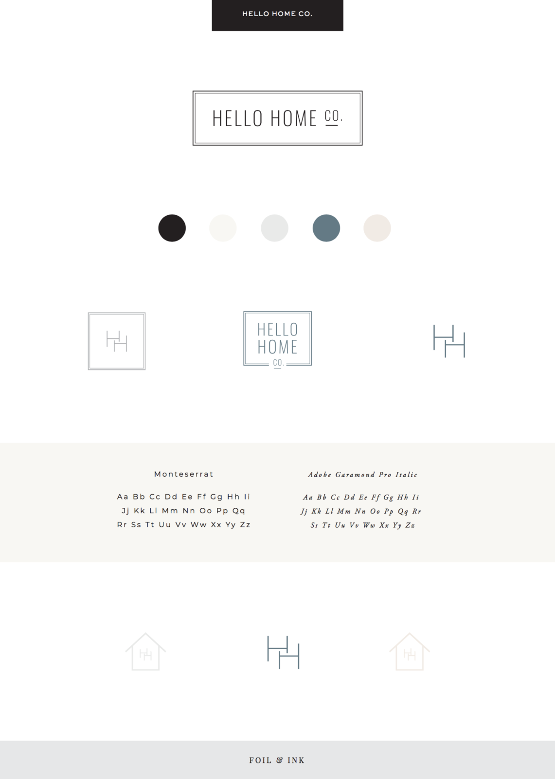Hello Home Co. - Custom Logo & Brand Design - Foil & Ink